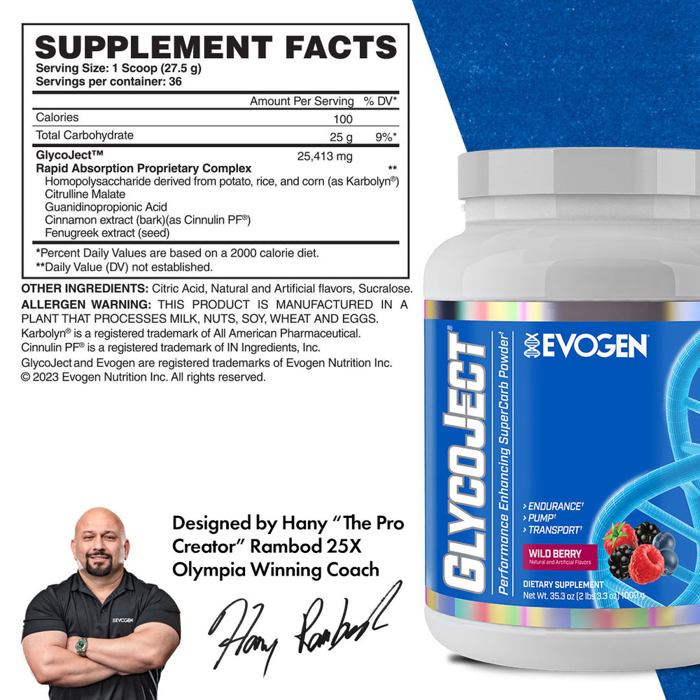 Evogen Nutrition GlycoJect — Performance Enhancing SuperCarb Matrix